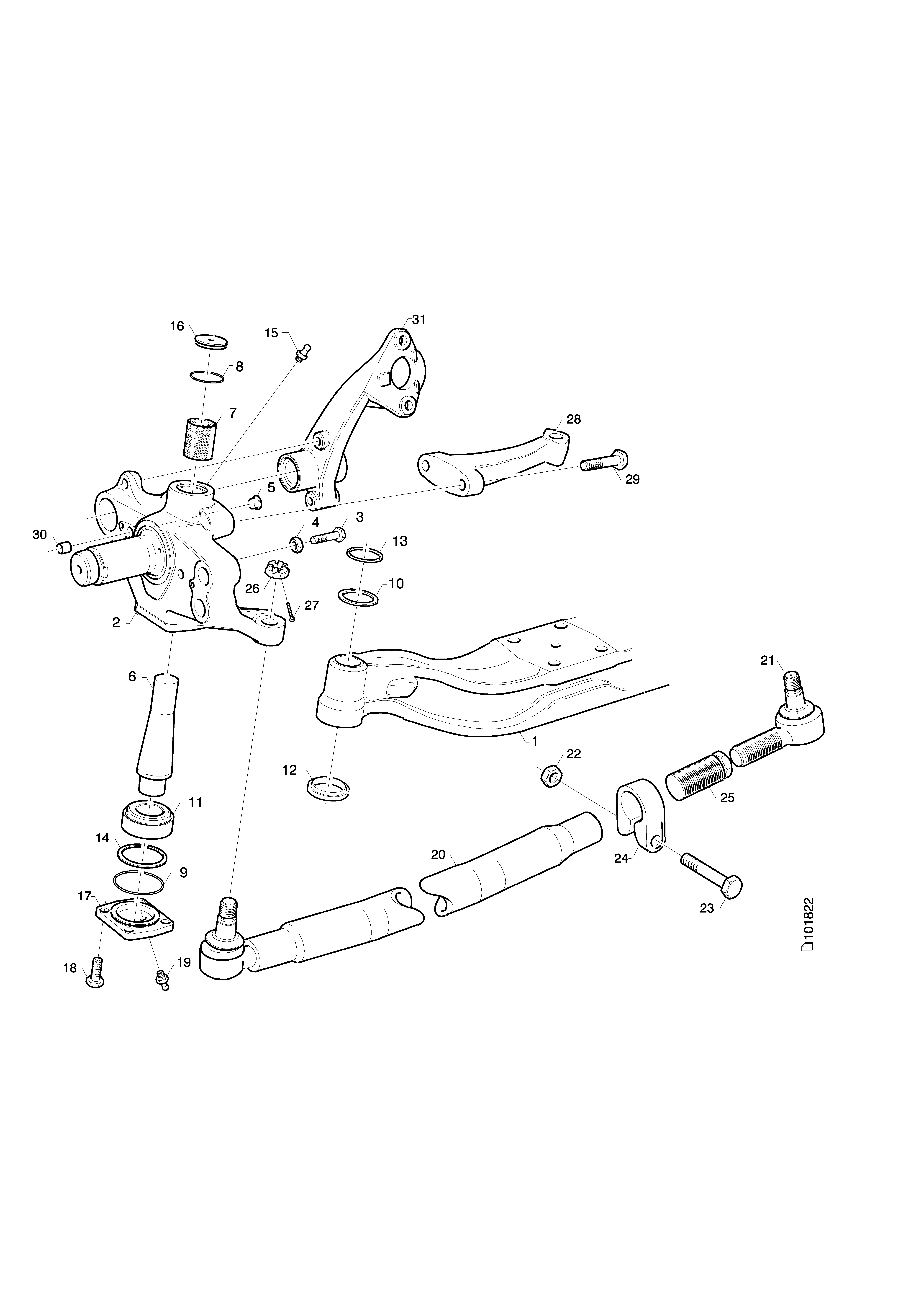 1897335 Поперечная рулевая тяга для Scania производитель Scania