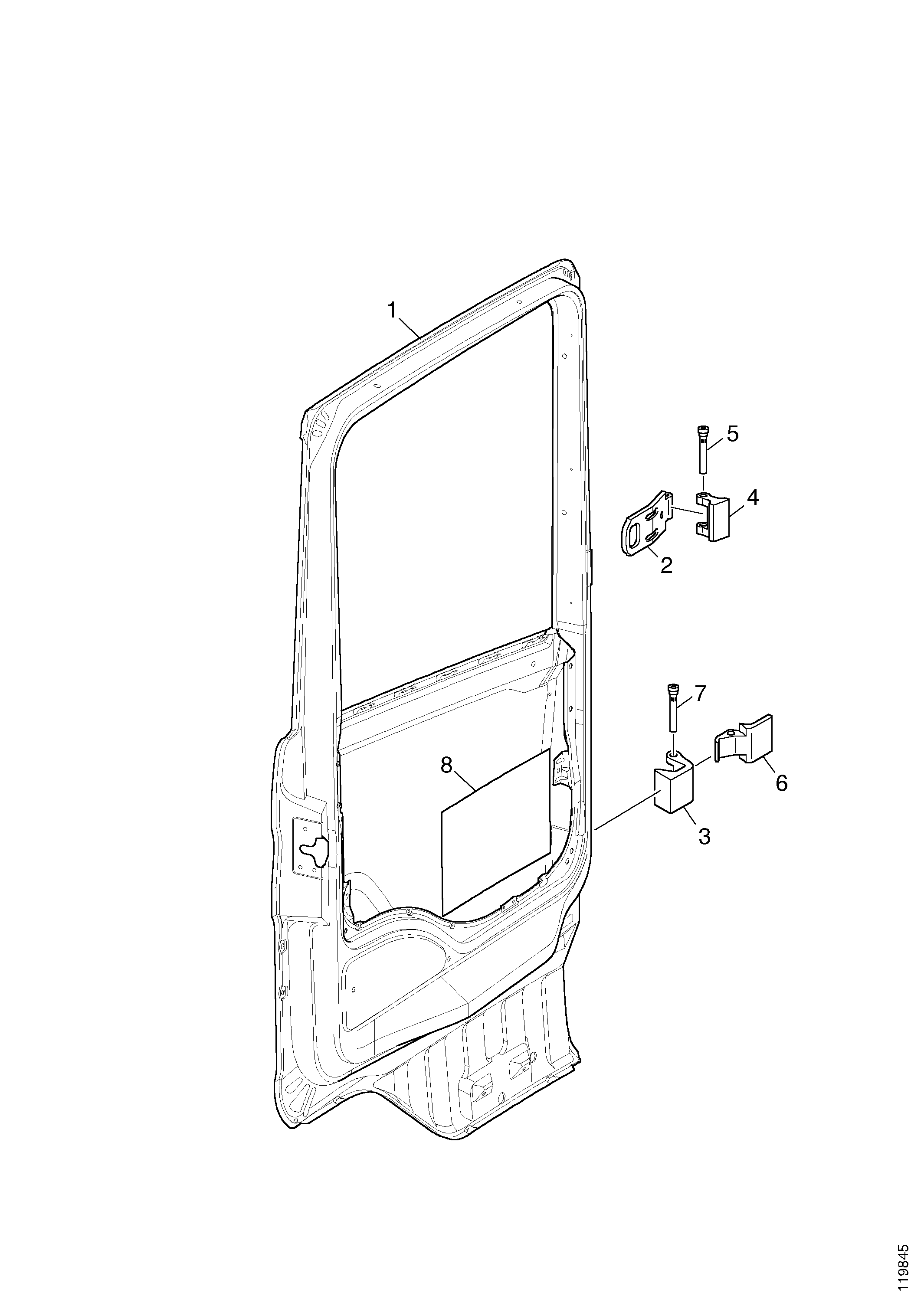 1476535 Каркас правой двери Скания CR / CG для Scania производитель Scania