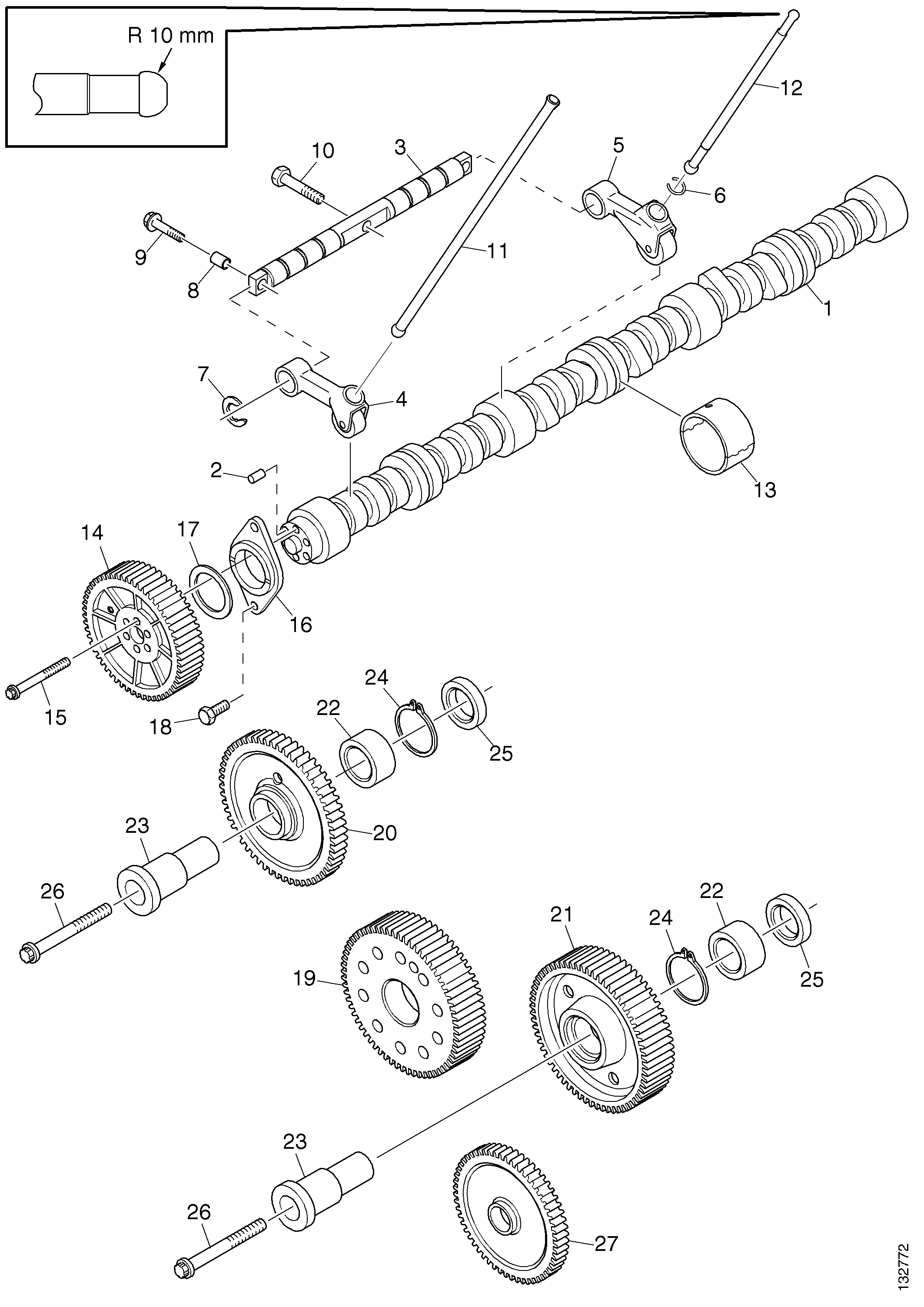 1509917 Распределительный вал Scania DC11 04 для Scania производитель ...