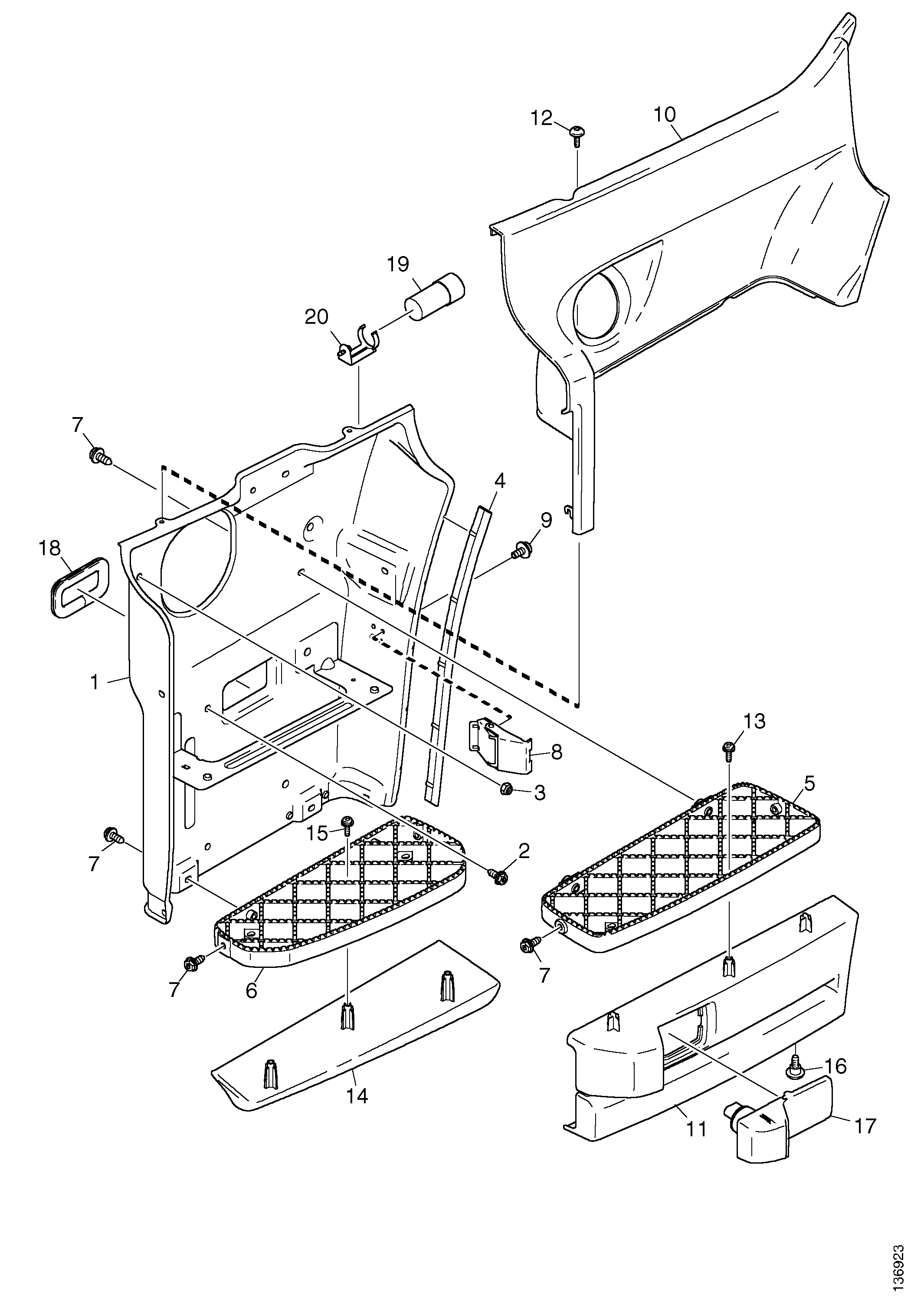 1779121 Крышка подножки прав. Scania 5 серии для Scania производитель ...