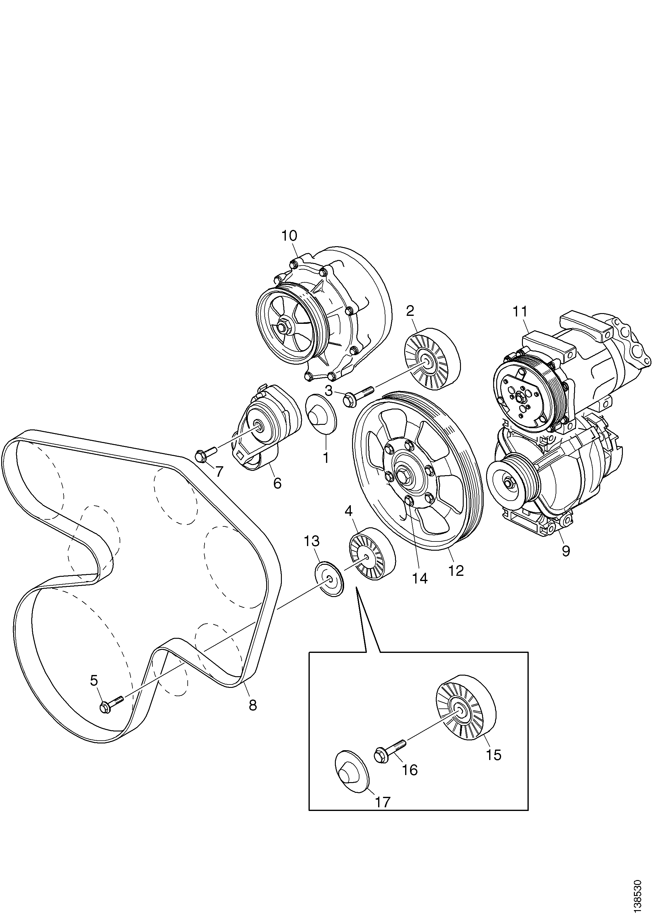 1888468 Ремень под кондиционер 8PK2135 для Scania производитель Scania