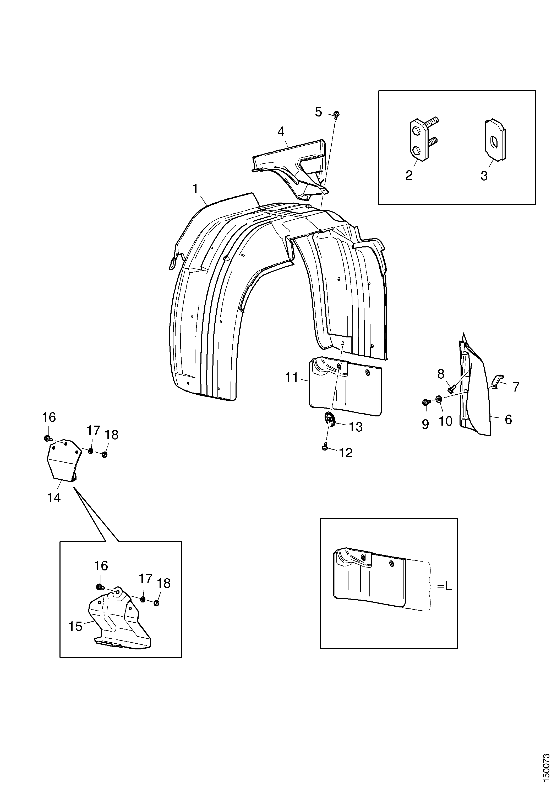 1361760 Брызговик прав. L=170 для Scania производитель Scania