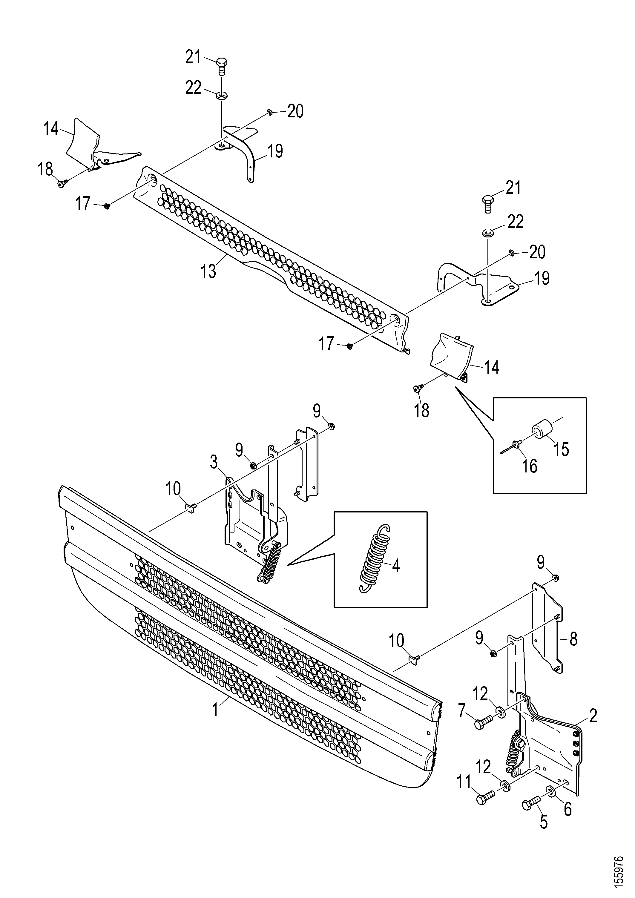 1742265 Шарнирная петля прав. передней решётки радиатора (подножки ...