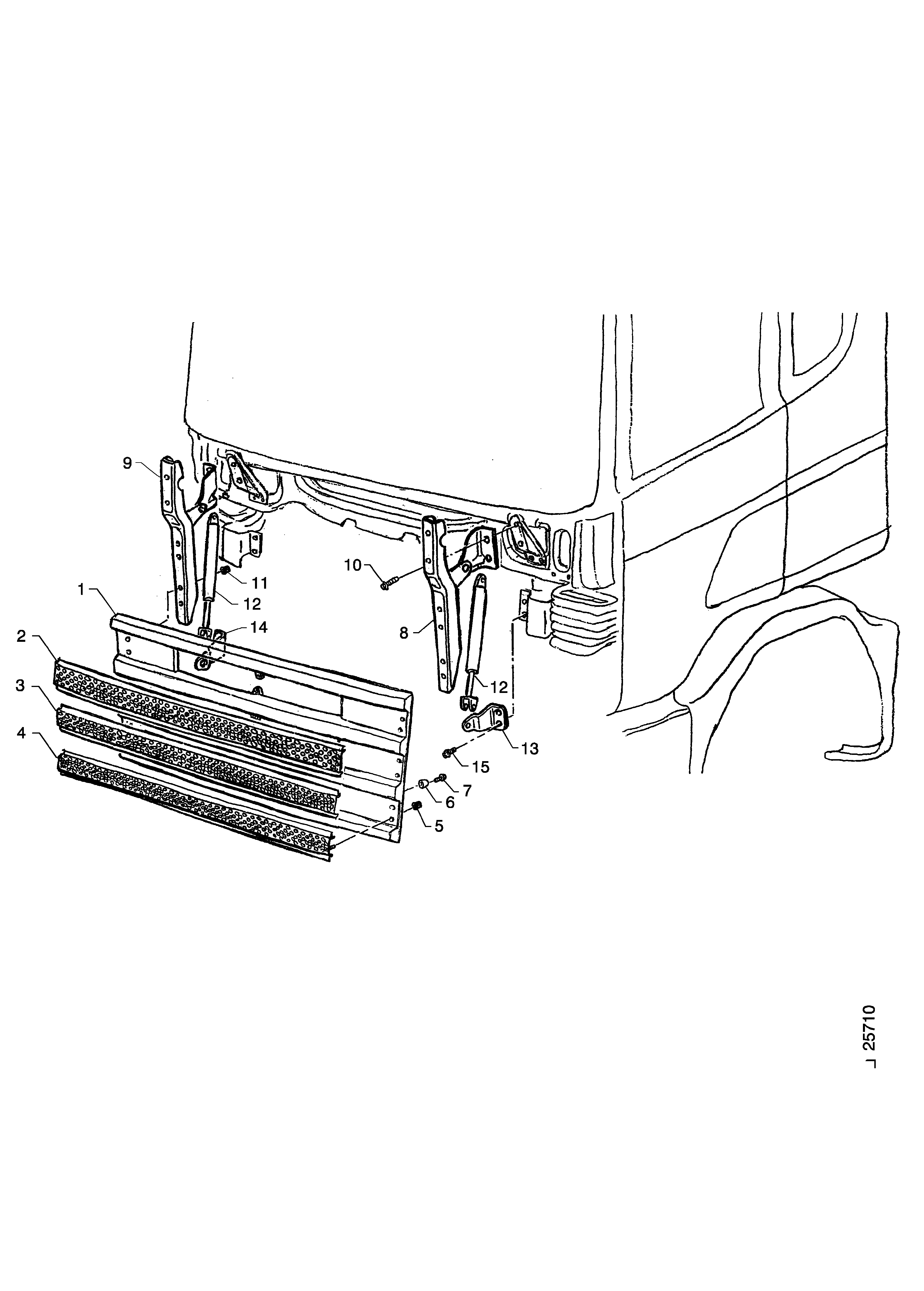 1397570* Решётка радиатора в сборе с сетками без кронштейнов (один ...