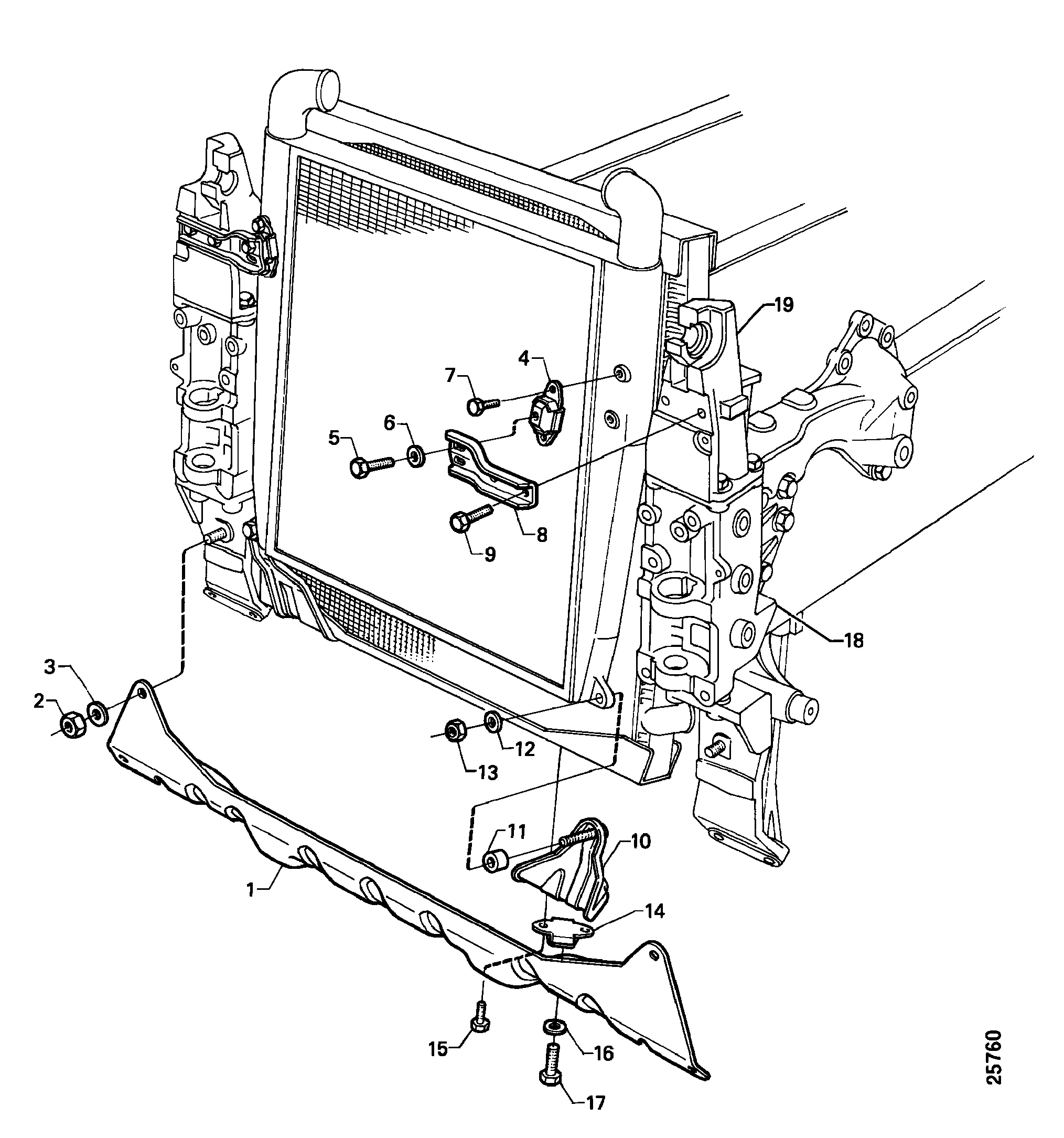 1376214 Кронштейн крепления радиатора нижний прав. для Scania ...