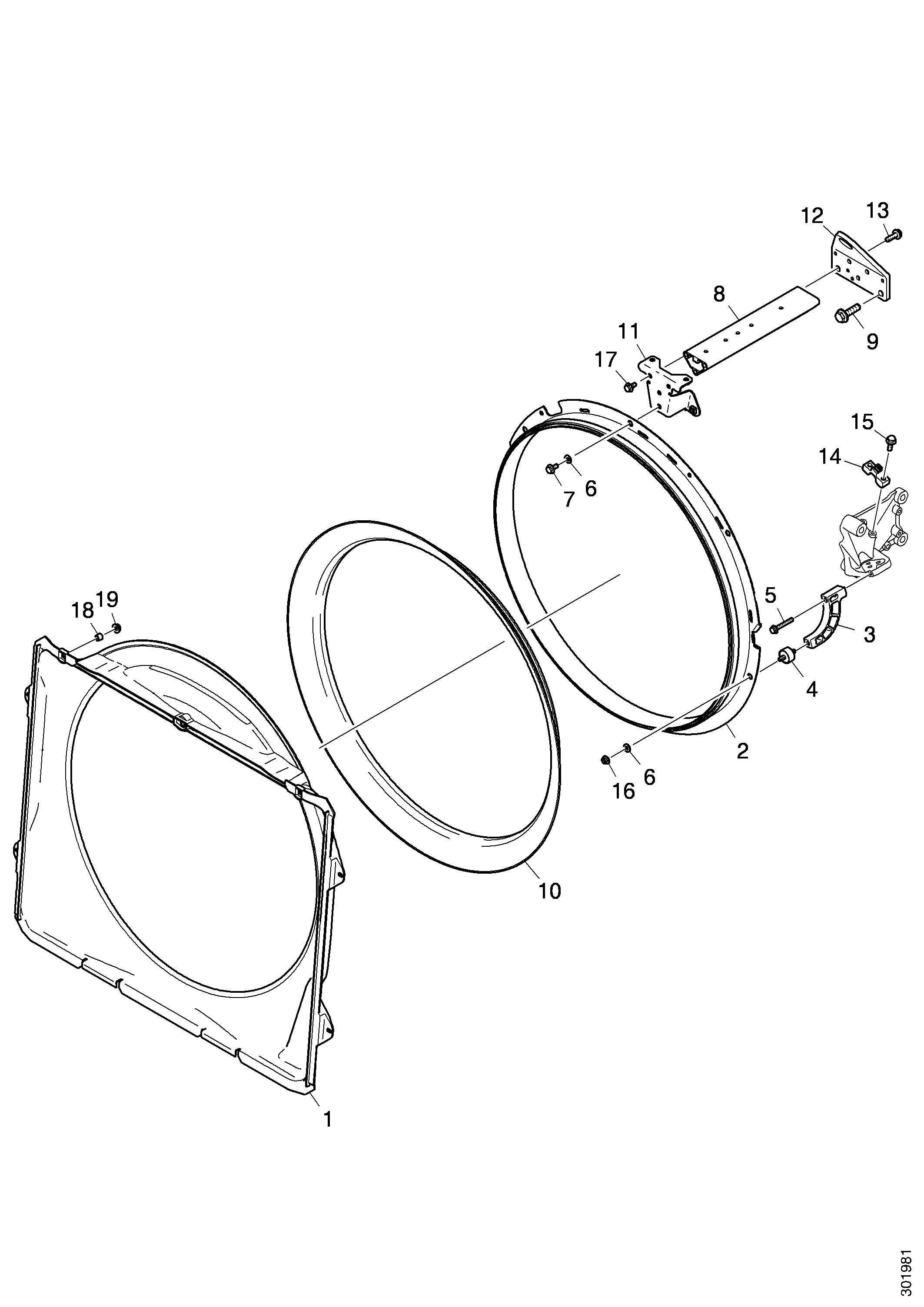 1788048 + 1440407 Кольцо алюминевое в сборе с уплотнением диффузора ...
