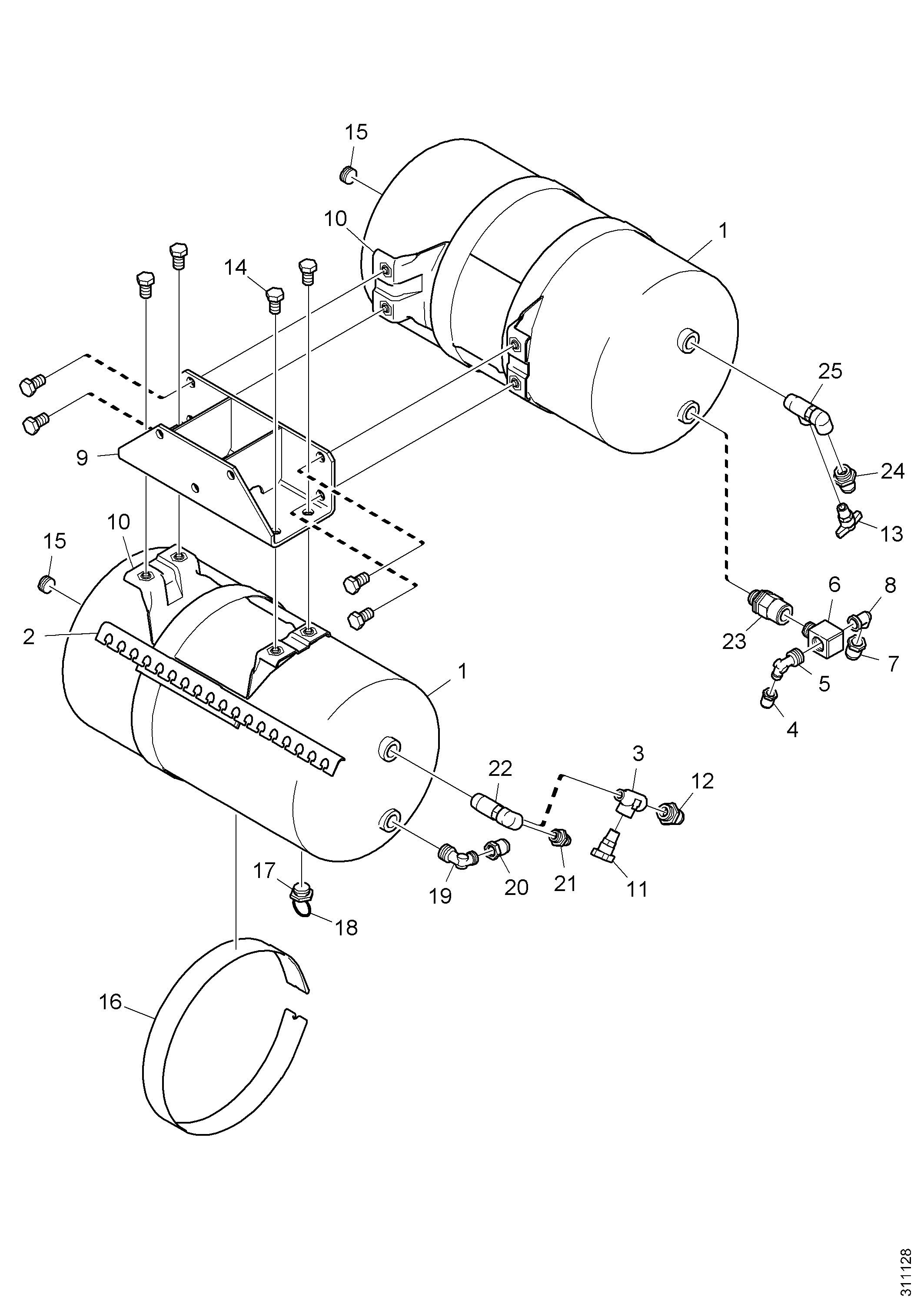 1391742 Ленточный хомут (ресивер 30L) для Scania производитель Scania