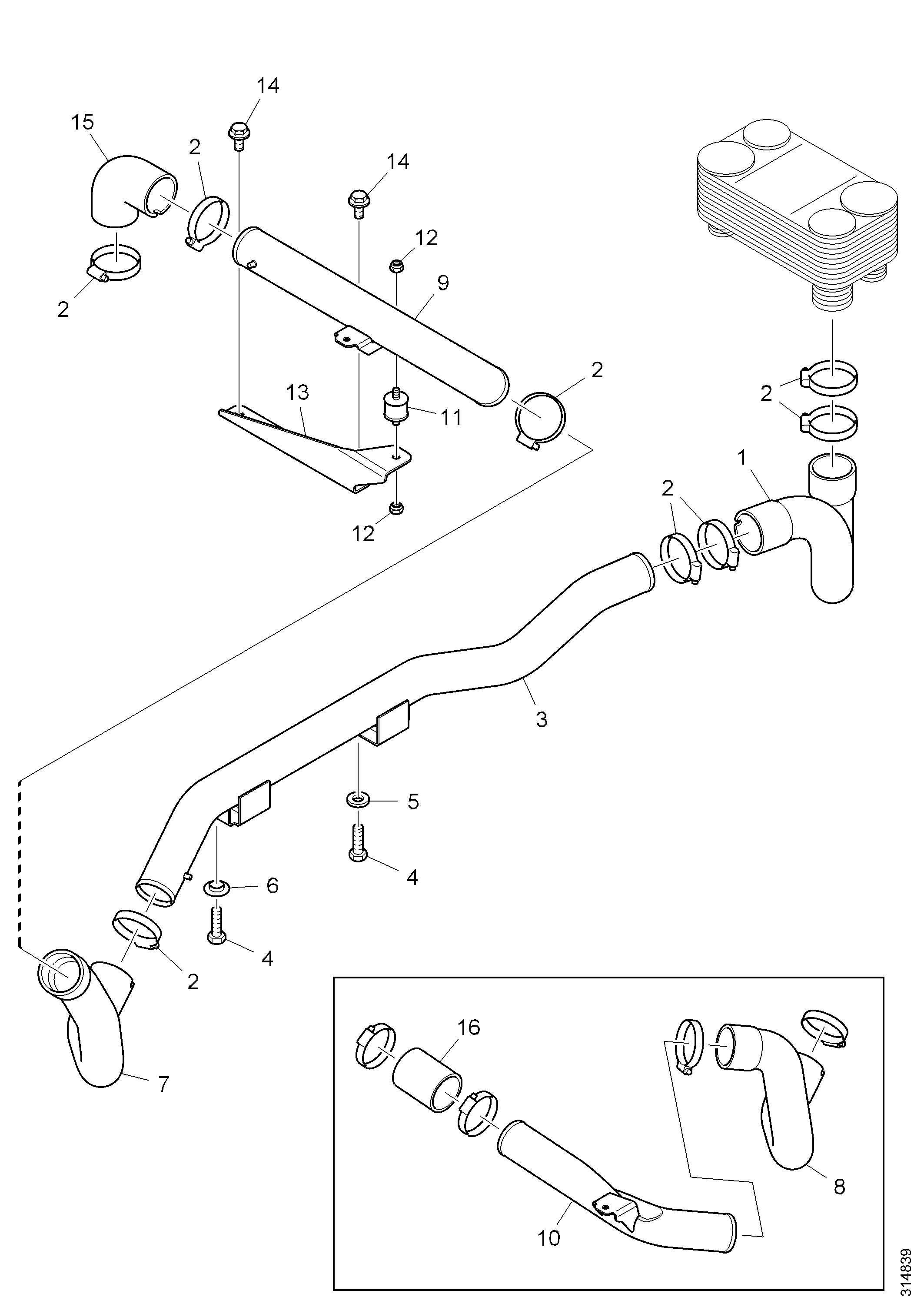 1917386 Патрубок соединительный охлаждения ретарды для Scania ...
