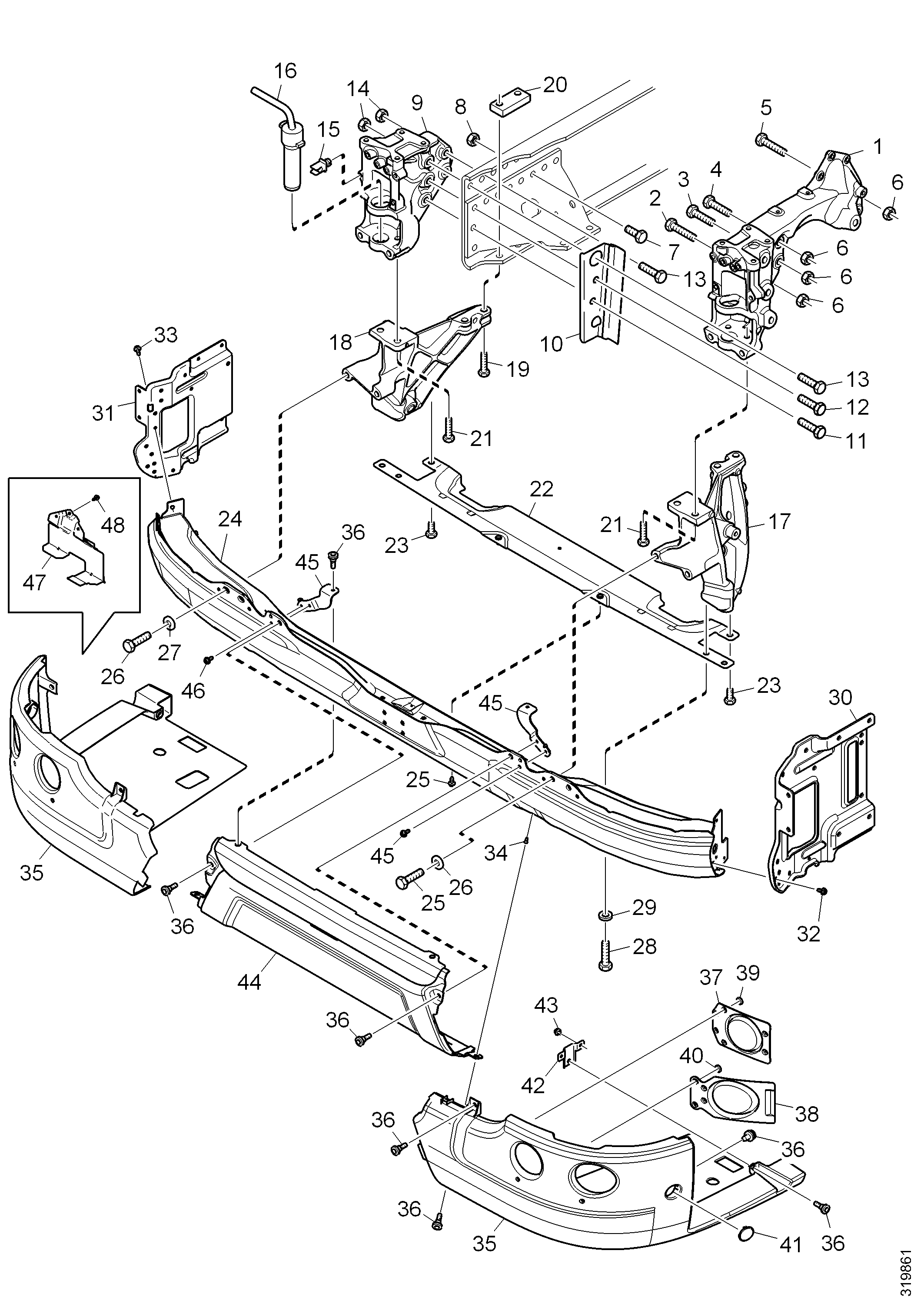1787347 Усилитель бампера Скания для Scania производитель Scania