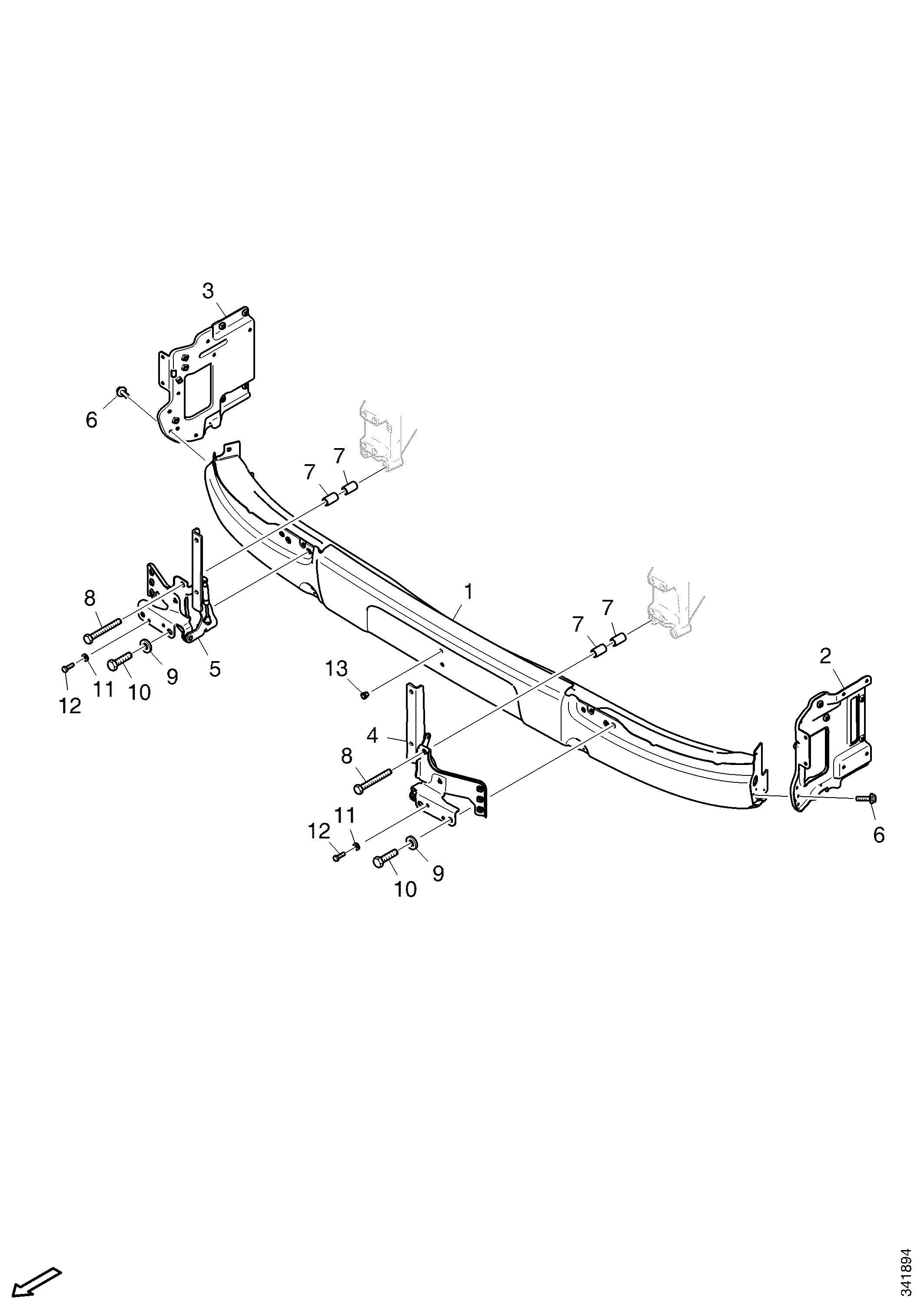 1727263 Шарнирная петля подножки обслуживания лев. Scania 5 серии для ...