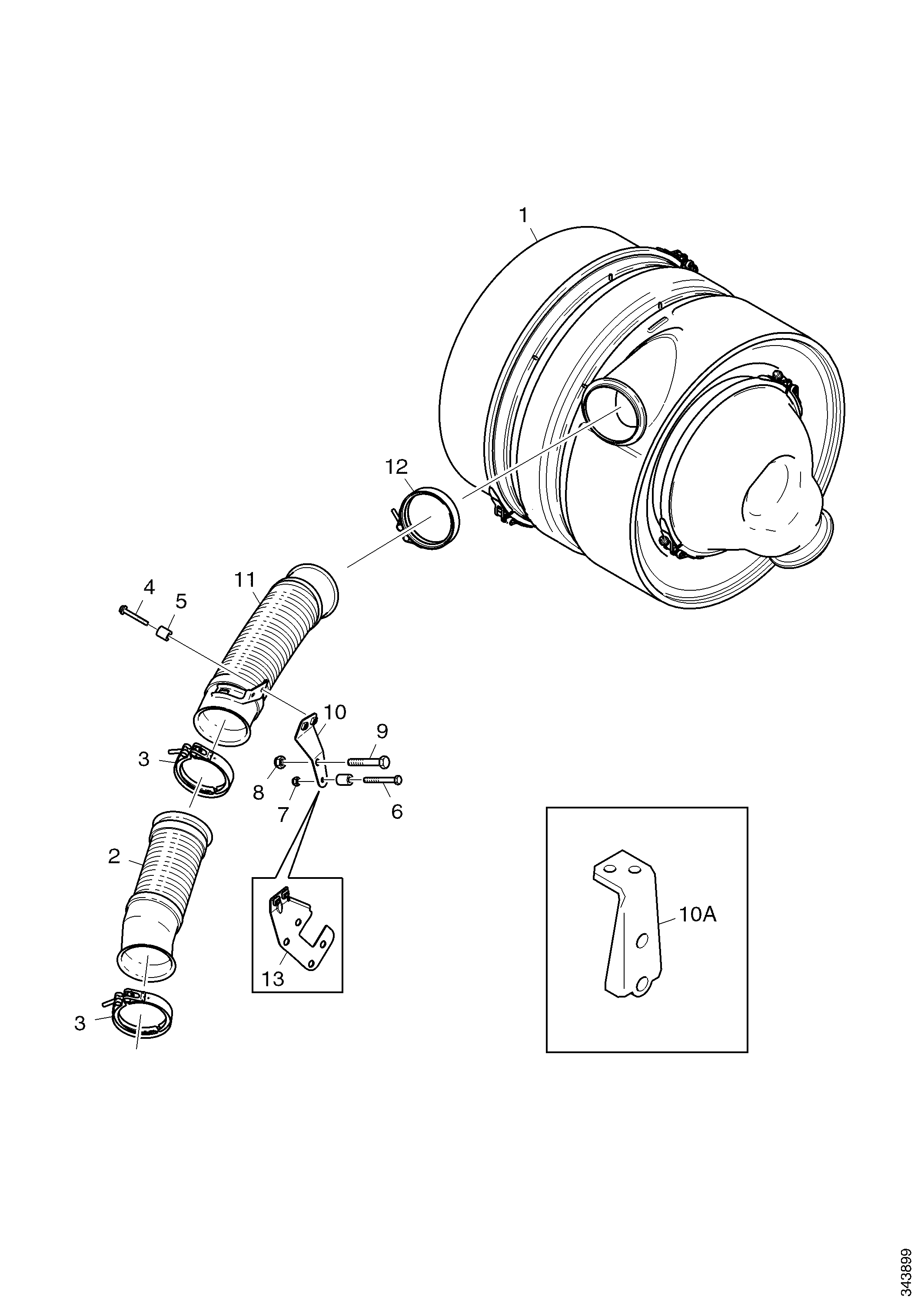 1725993 Выпускная труба гофрированная Scania 5 серии для Scania ...